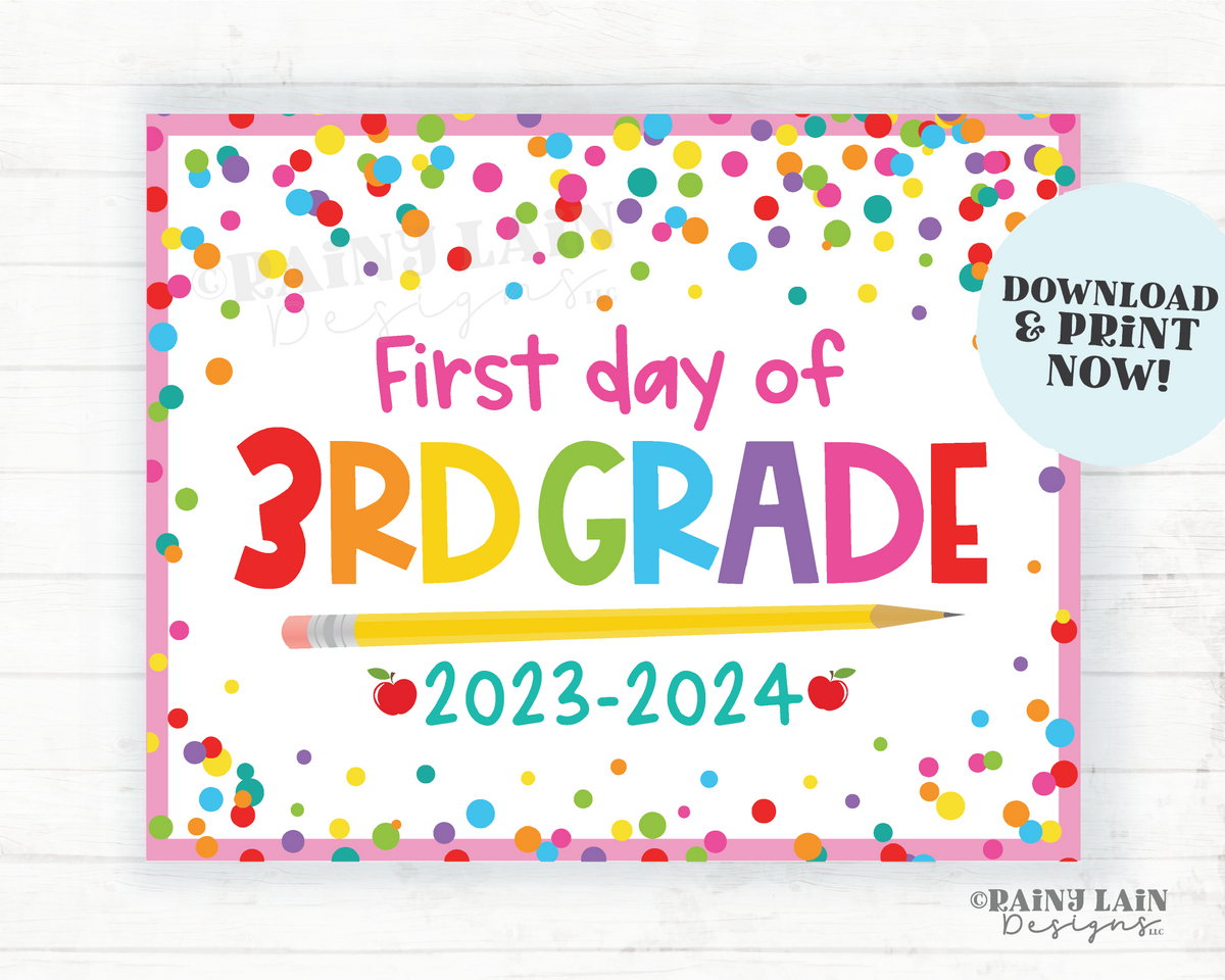 First Day Of 3rd Grade Sign