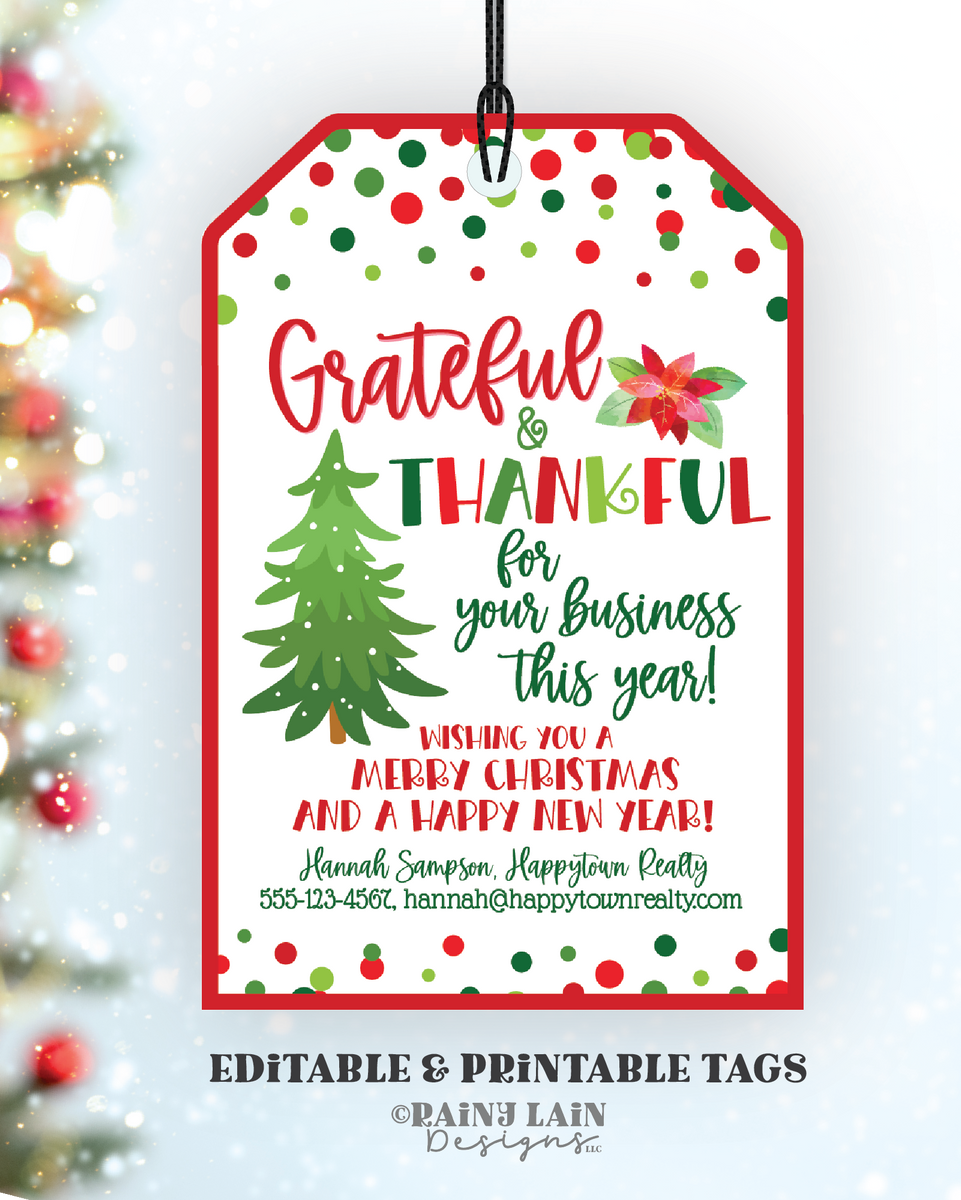 Small Business Appreciation Gift Tag, Christmas, Holiday, Client Custo ...
