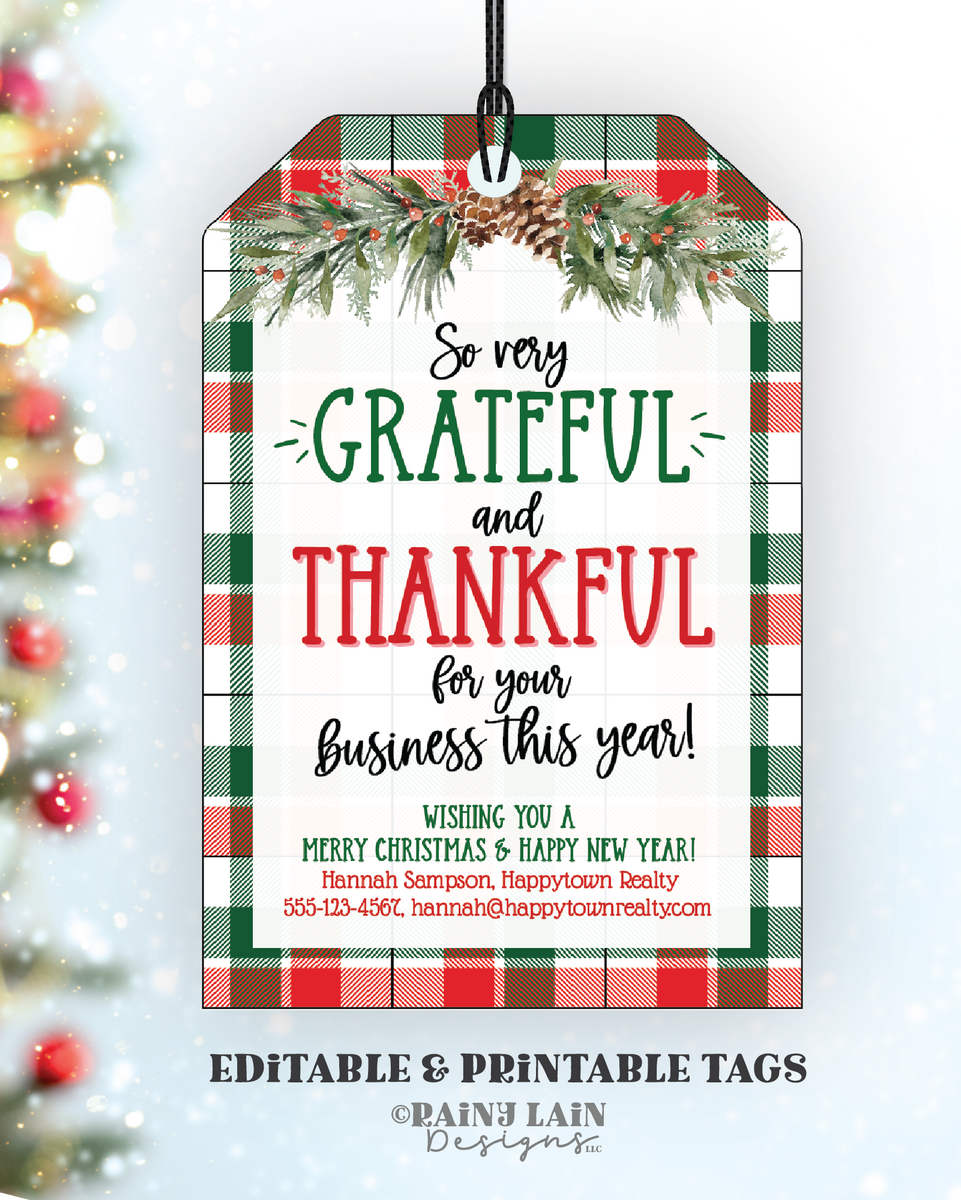 Editable Christmas Small Business Appreciation Gift Tag Template, Holi ...