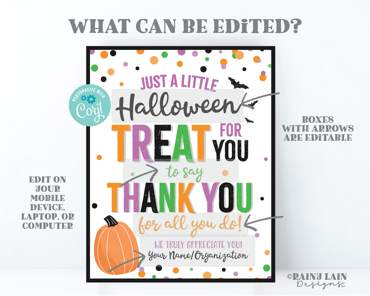 Halloween Treat for you to say Thank you for all you do Halloween Appr ...