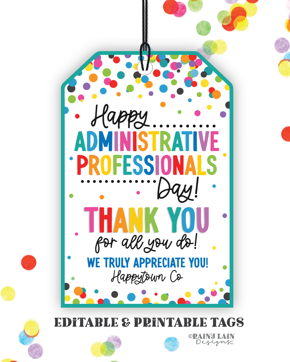 Happy Administrative Professionals Day Gift Tag, Office Staff, Assista ...