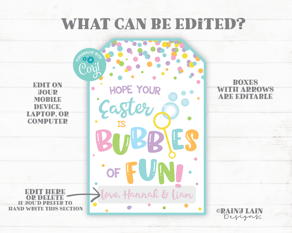 Hope your Easter is Bubbles of Fun Tags Spring Break School Gift Tags ...