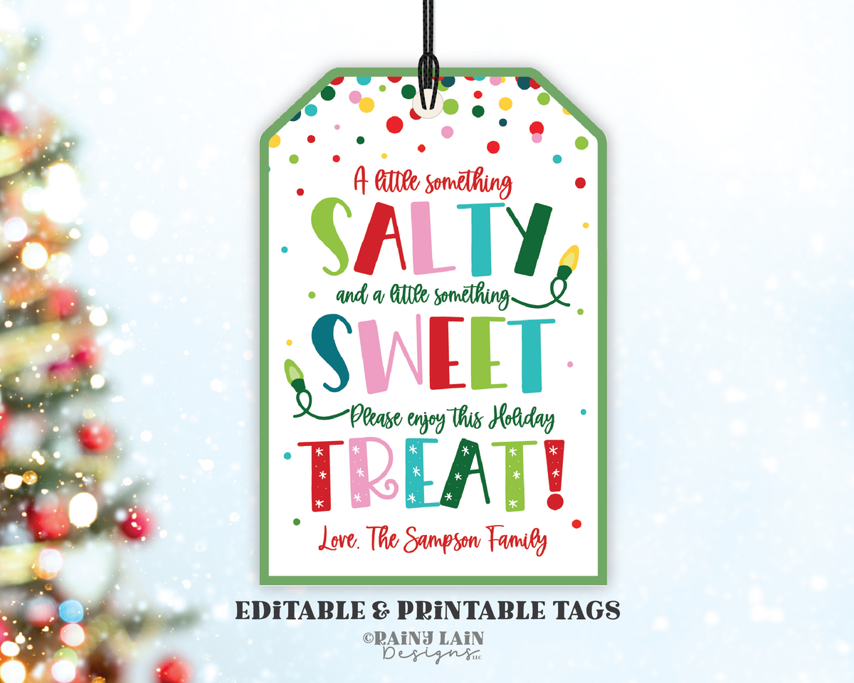Salty Sweet Treat Tag, Christmas Gift, Something Salty and Sweet, Holi ...