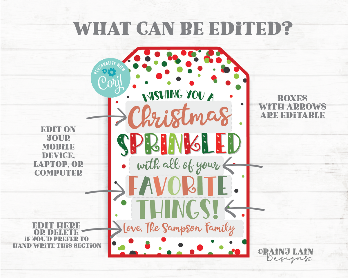 Christmas Sprinkled With Favorite Things Tag Treats Sweets Cookies Gif ...