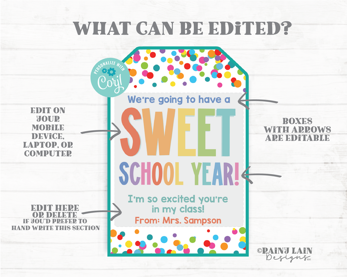Sweet School Year Gift Tag Back to School First Day of School 1st Stud ...