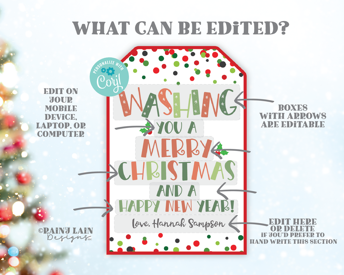 Washing You a Merry Christmas Tags Holiday Soap Gift Handmade Staff Te ...