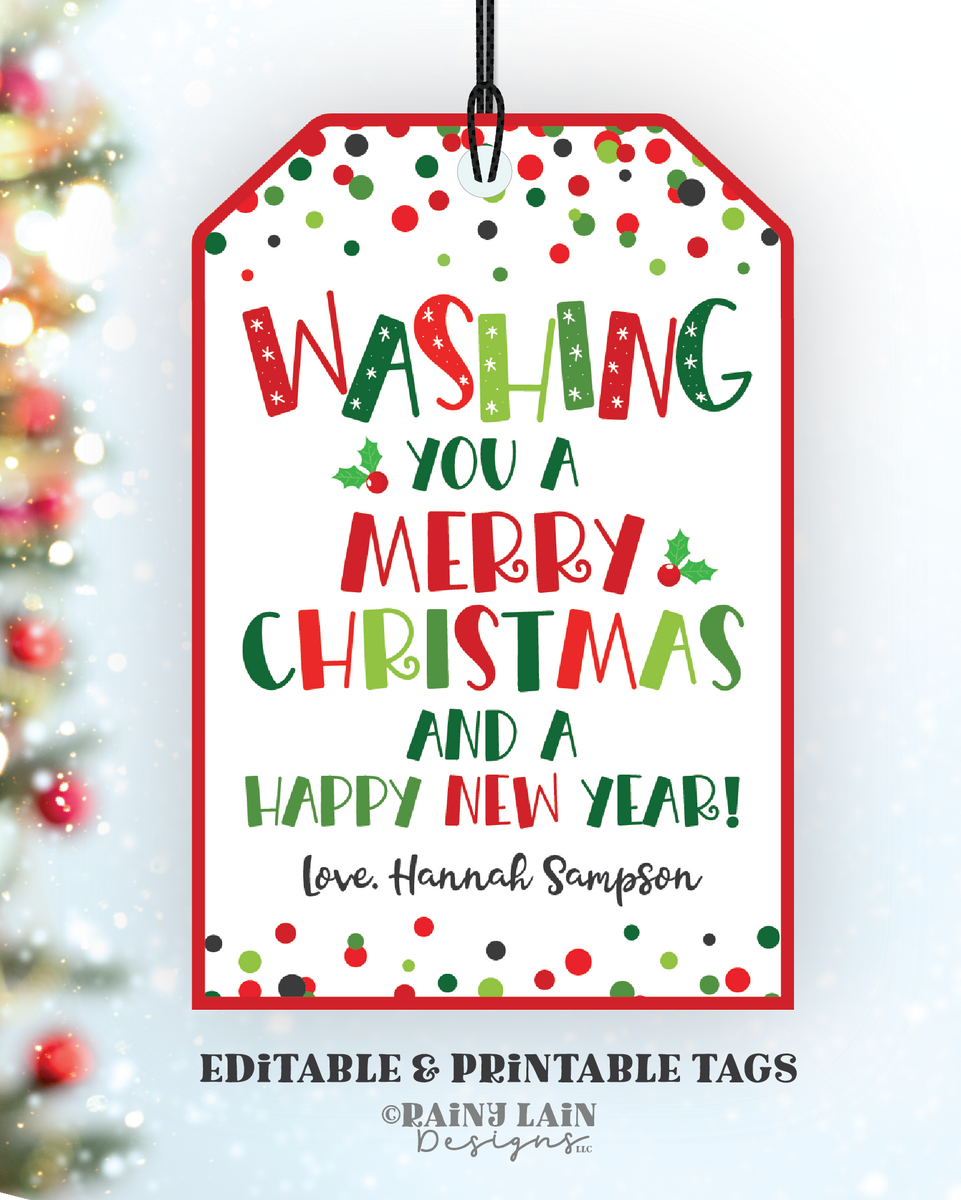 Washing You a Merry Christmas Tags Holiday Soap Gift Handmade Staff Te ...
