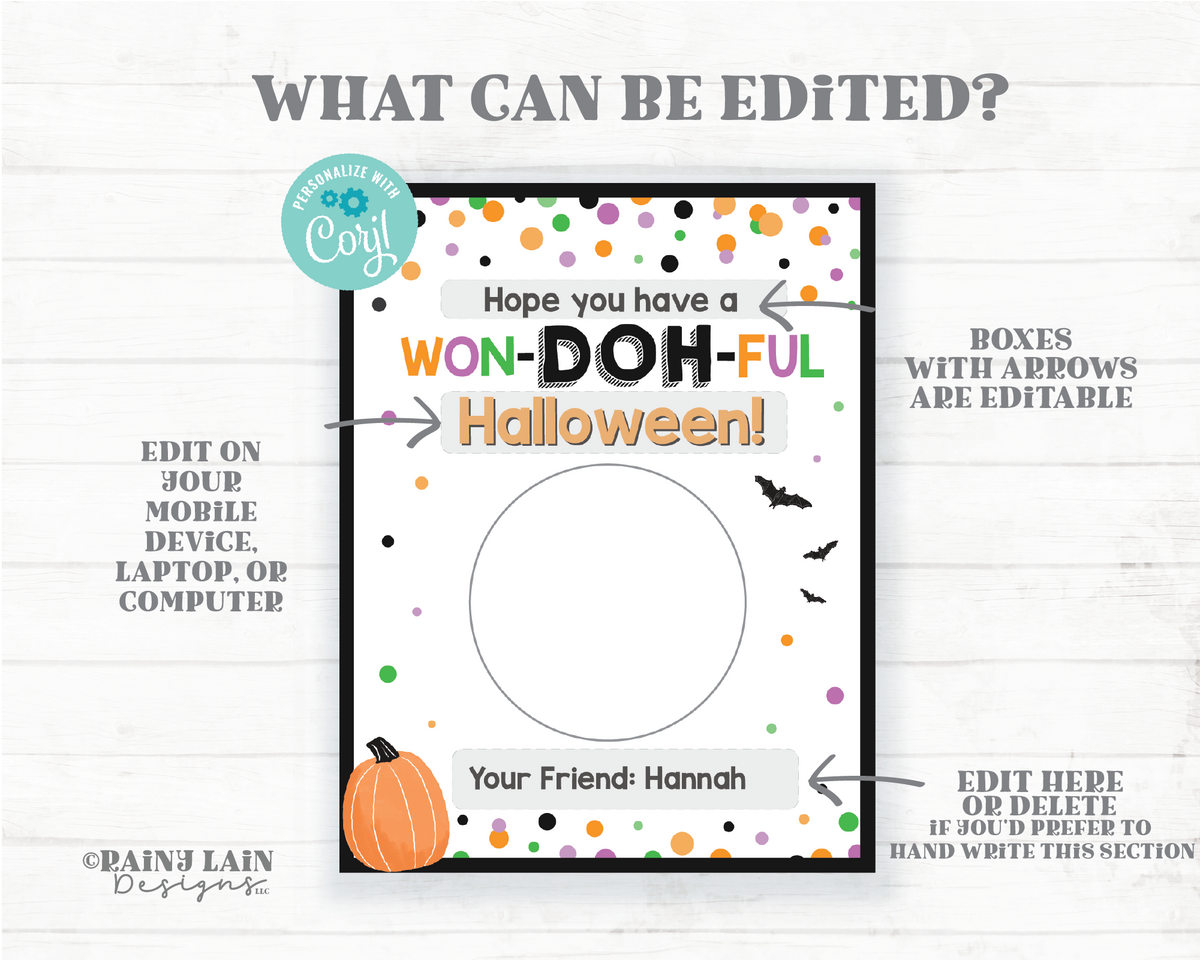 WonDOHful Halloween Card Play dough Halloween Gift Doh Student From Te ...