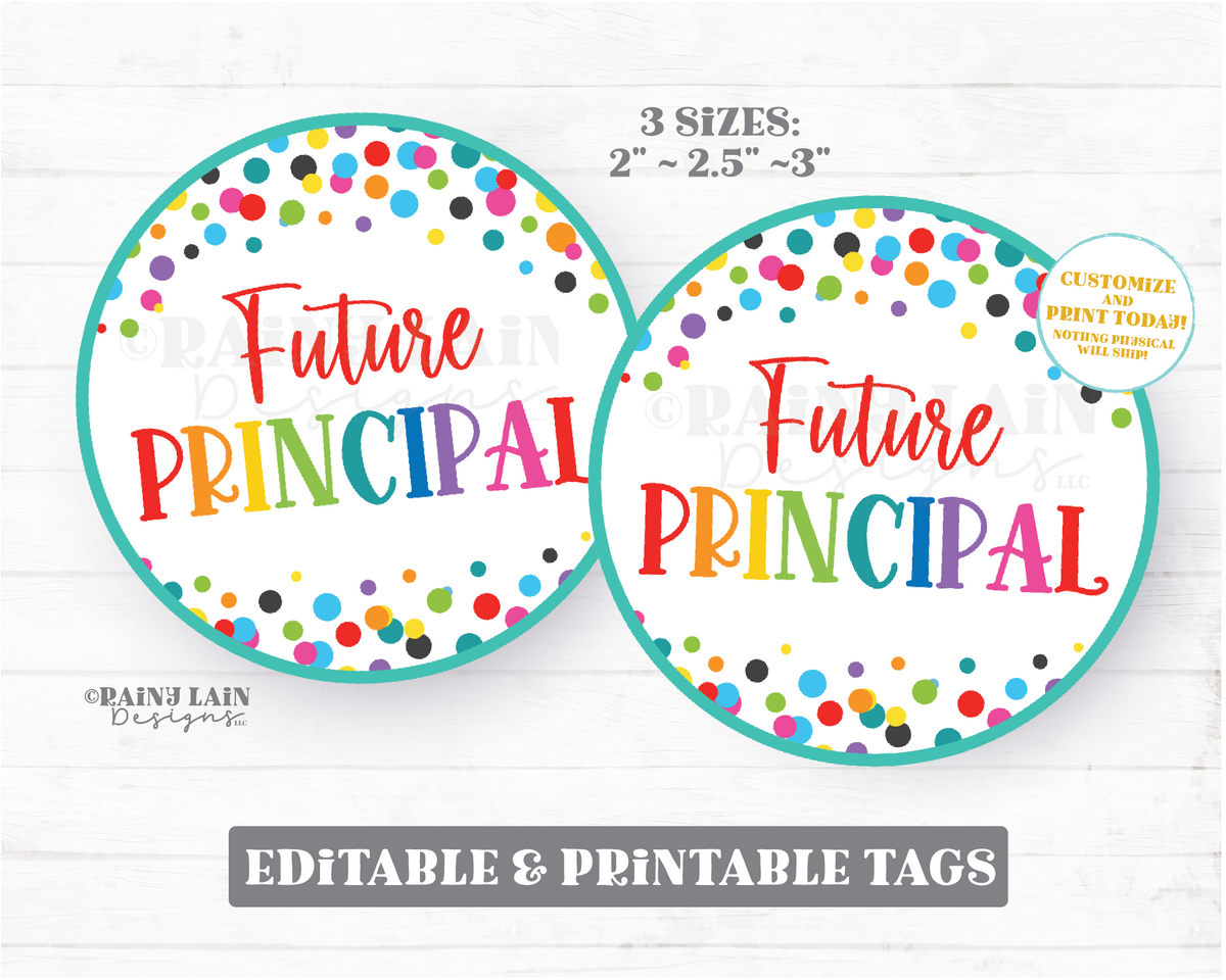 Future Principal Tag Career Day Cookie Treat Favor Gift Appreciation H ...