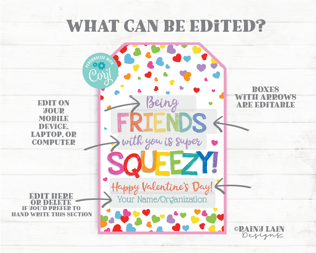 Super Squeezy Being Friends with you Valentine's Day Tag Applesauce Po ...