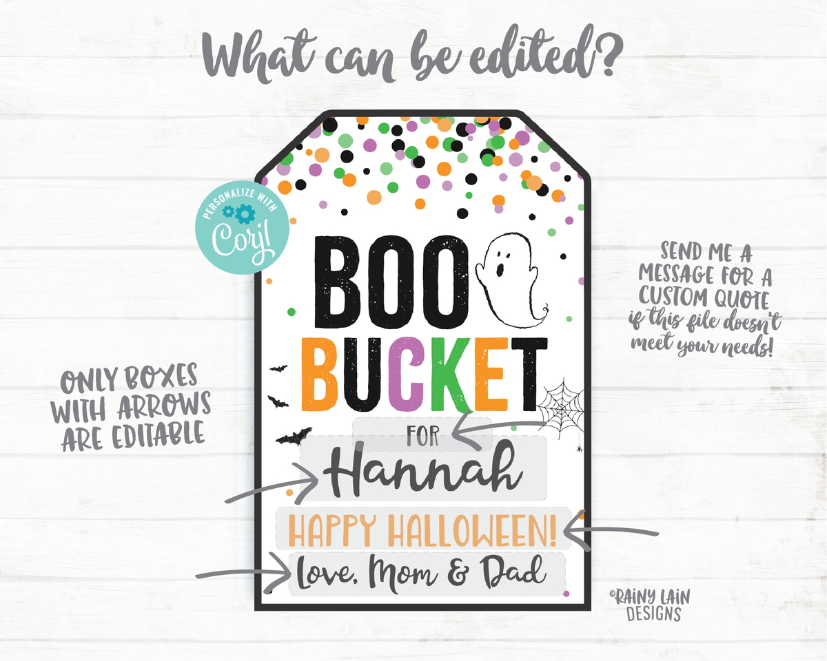 Boo Bucket Tags Halloween Favor Tags Halloween Boo Basket 2020 Hallowe ...
