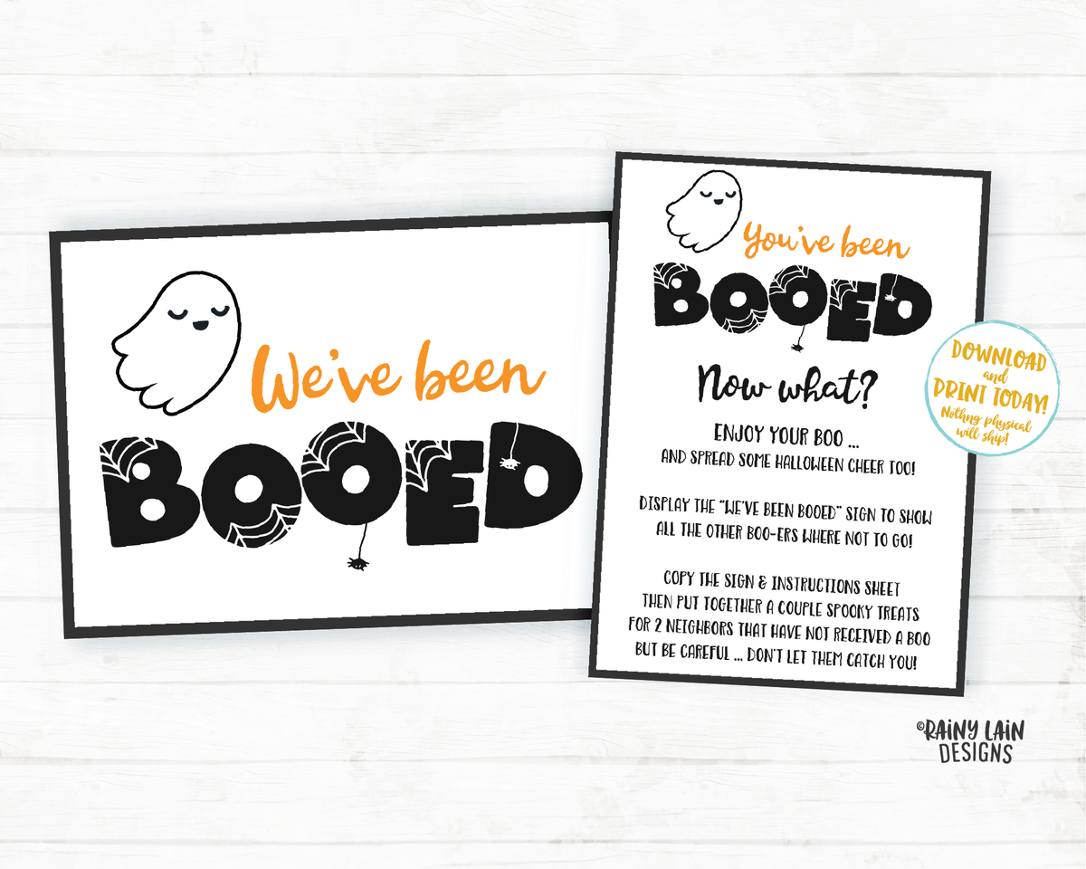 You've Been BOOed Instructions We've been BOOed Sign Halloween BOOed P ...