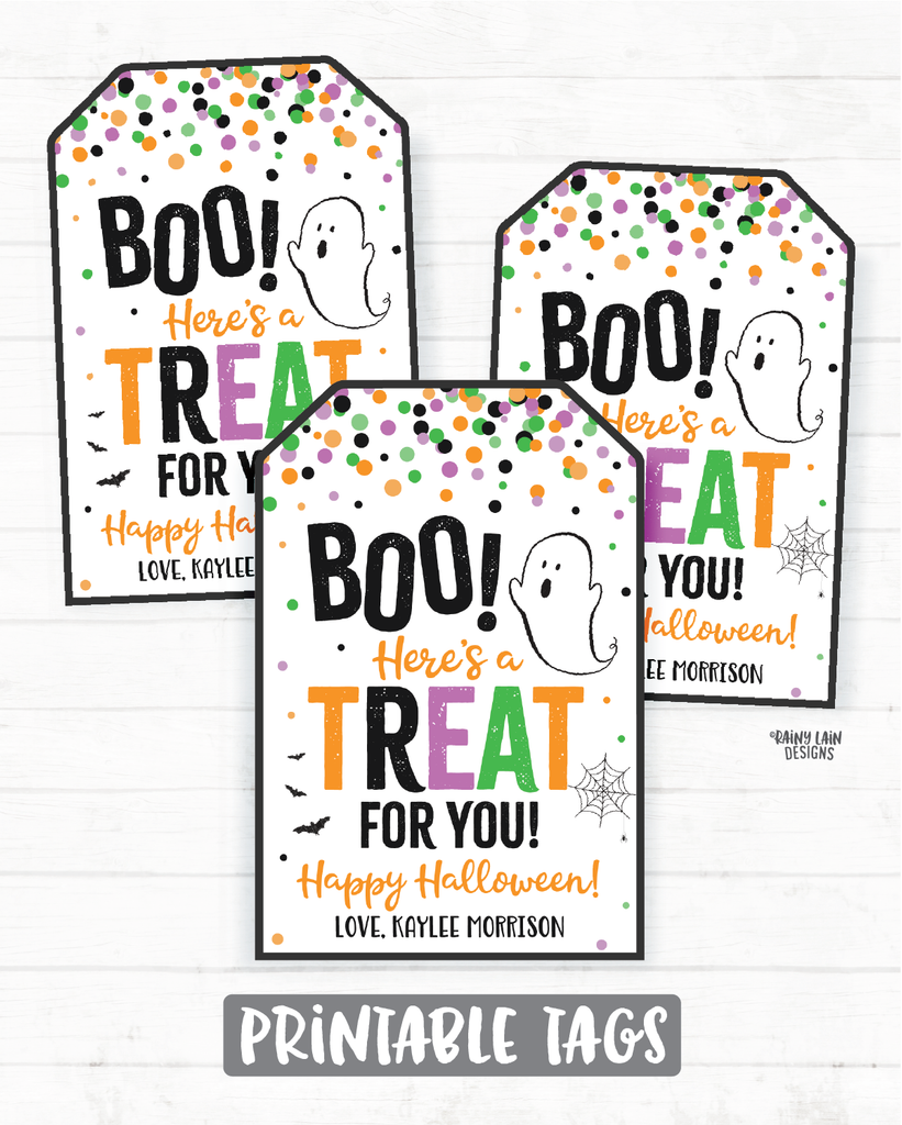 Hey Boo Here's a Treat for you Tags Boo Halloween Printable Halloween ...