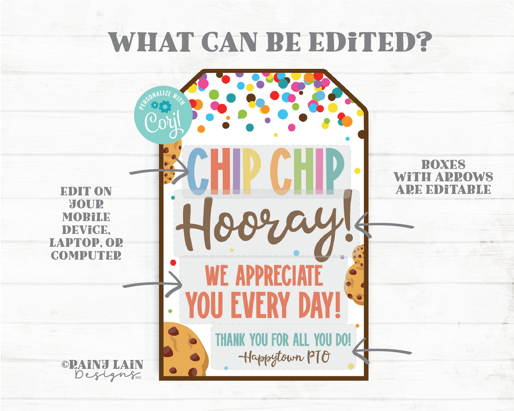 Chip Chip Hooray We Appreciate You Every Day Tag Teacher Appreciation ...