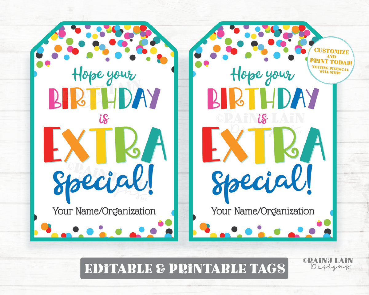 Hope Your Birthday is Extra Special Tag Birthday Gift Tag Gum Printabl ...