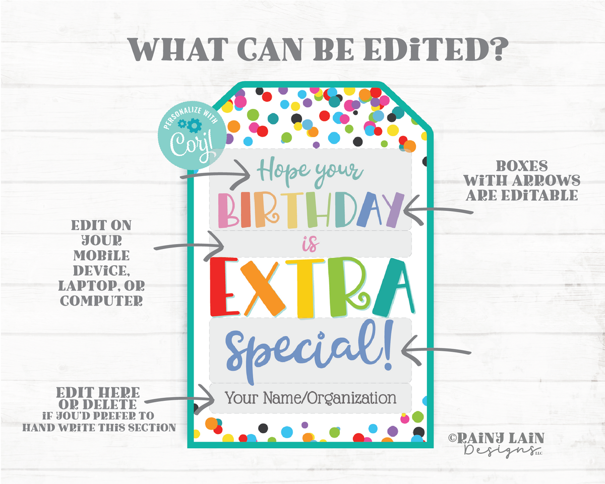 Hope Your Birthday is Extra Special Tag Birthday Gift Tag Gum Printabl ...