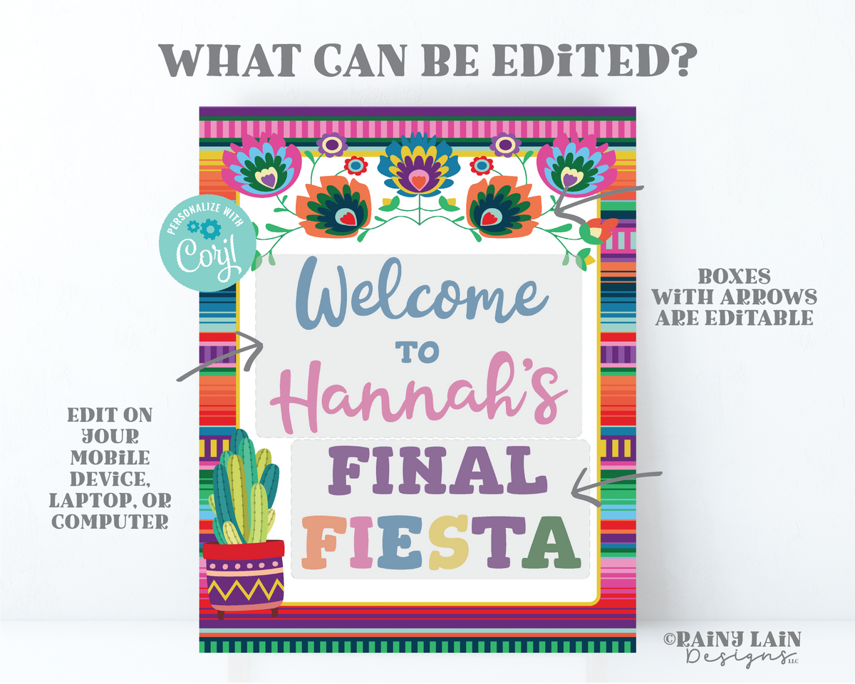 Final Fiesta Sign Final Fiesta Welcome Sign Fiesta Bachelorette Party ...