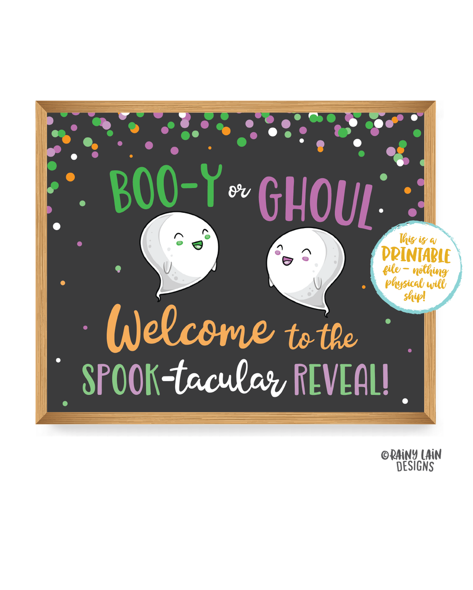 Halloween Gender Reveal Welcome Sign, Spook-tacular Gender Reveal, Gho ...
