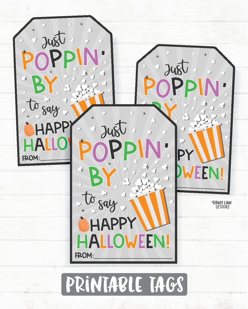 Popcorn Thank You Tag just poppin by to say happy halloween popcorn ta ...