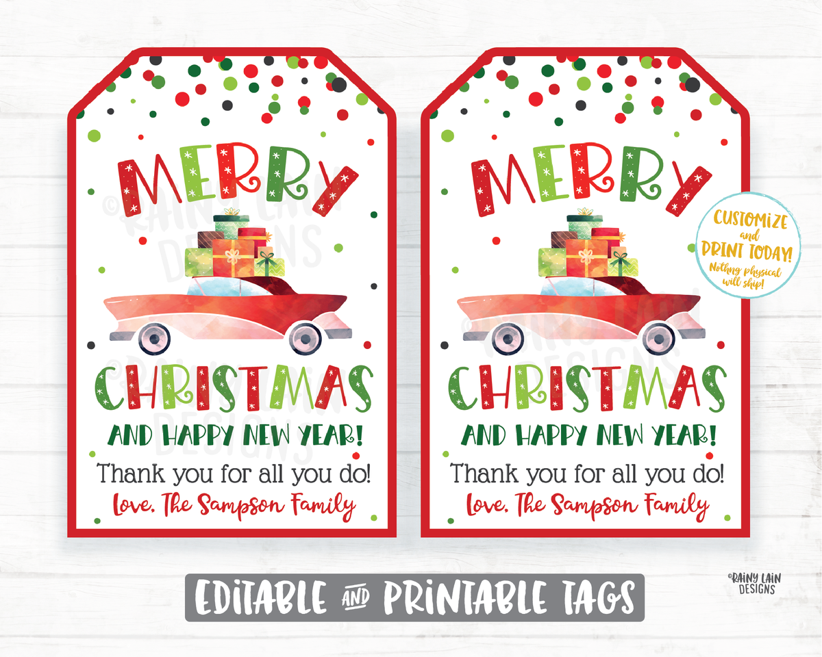 Christmas Gift Tag Holiday Employee Co-worker Teacher Friend Neighbor ...