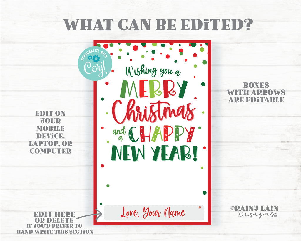 Merry Christmas and Chappy New Year Card Holiday Chapstick Christmas L ...