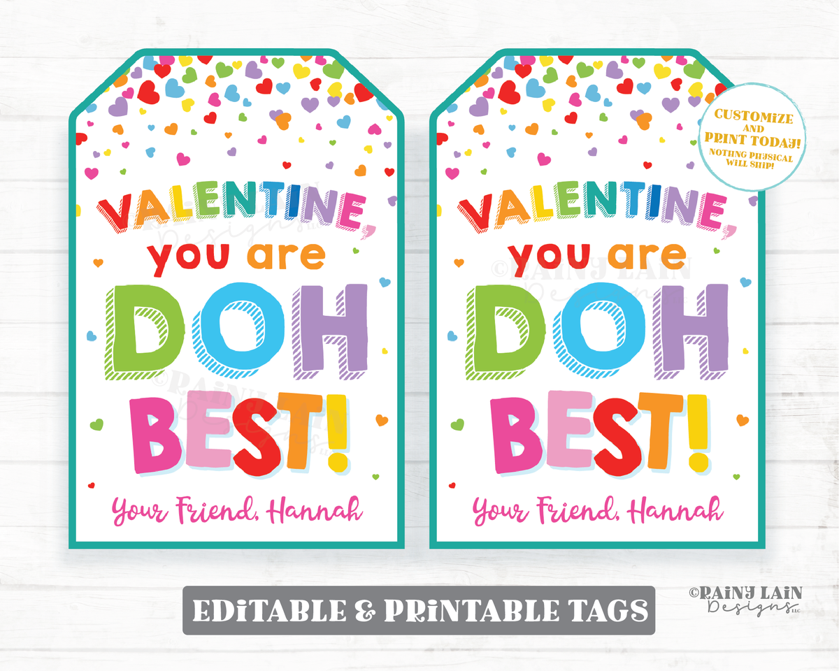 Valentine you are DOH best Girl Doh Craft Dough Valentine Play Dough P ...